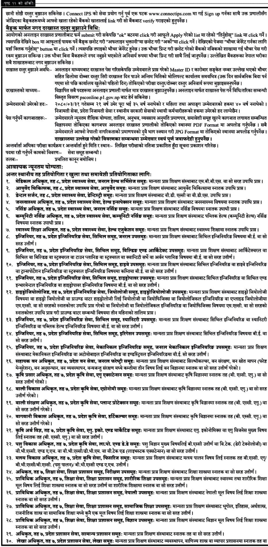 Koshi Province Job Vacancy for Officer Level |Koshi Pradesh Public Service Commission - LokSewa ...